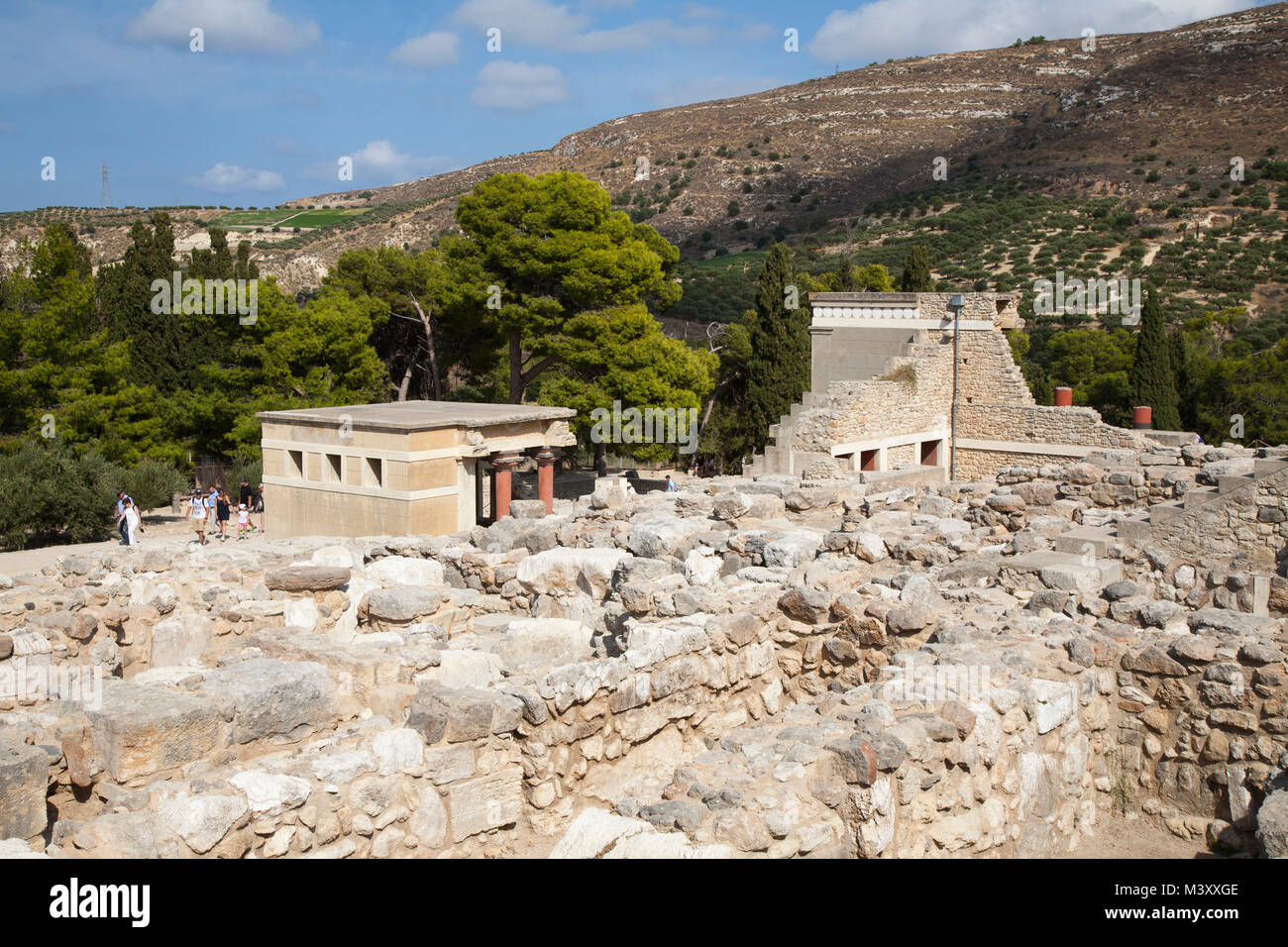 View with Halls of lustral basin and North pillar hall, Knossos palace ...
