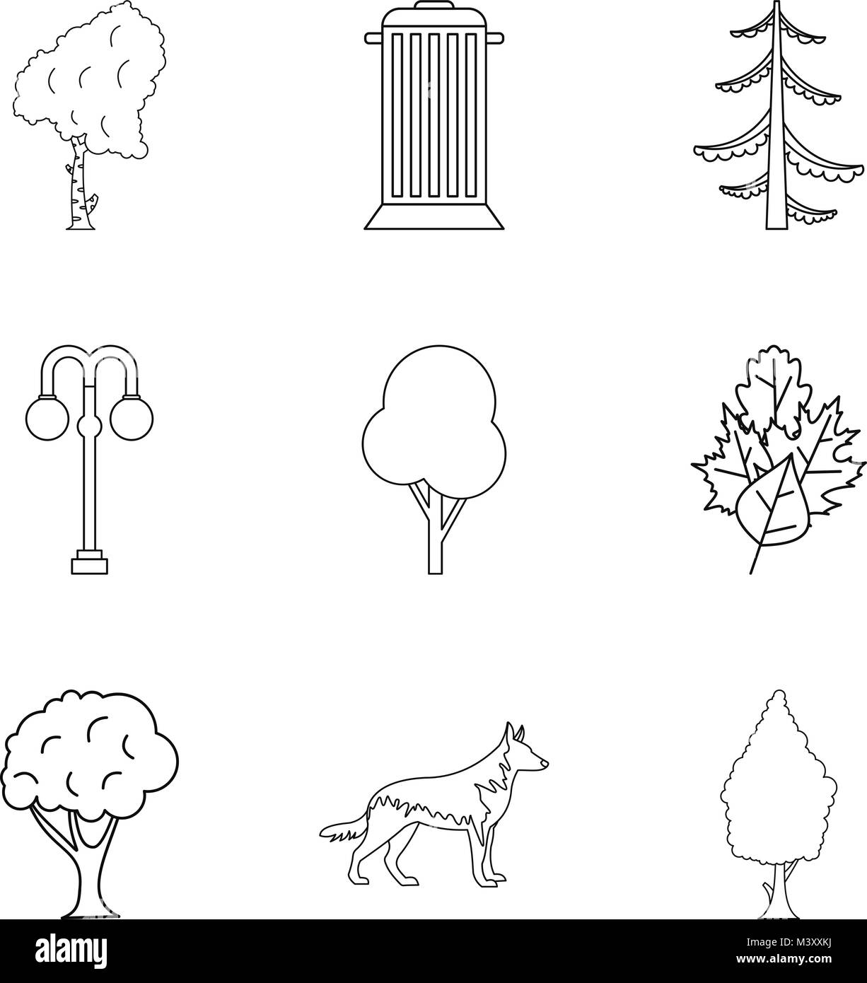 Green zone icons set, outline style Stock Vector Image & Art - Alamy