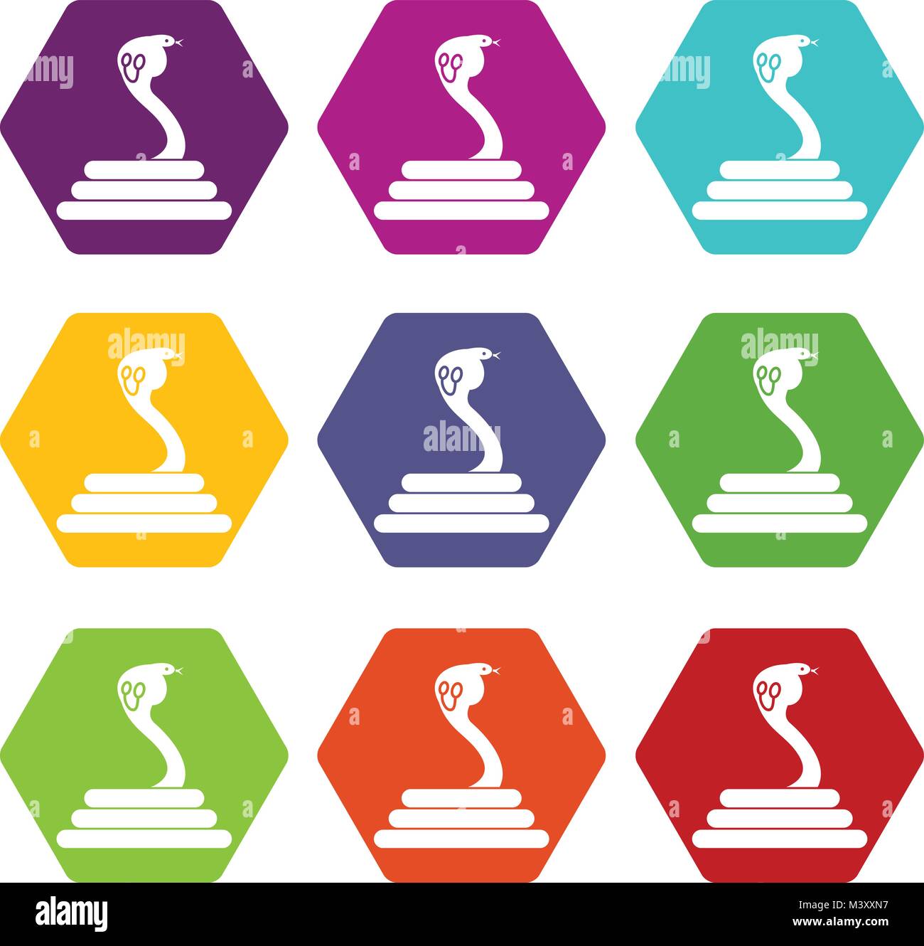Cobra icon set color hexahedron Stock Vector Image & Art - Alamy