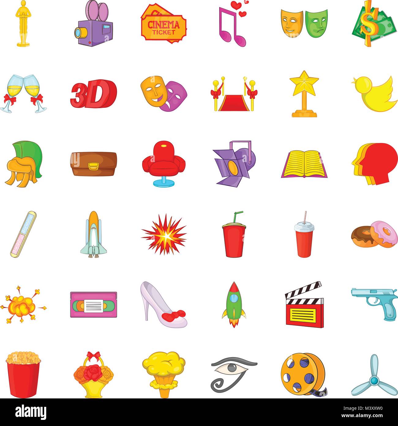 Movie production icons set, cartoon style Stock Vector Image & Art - Alamy