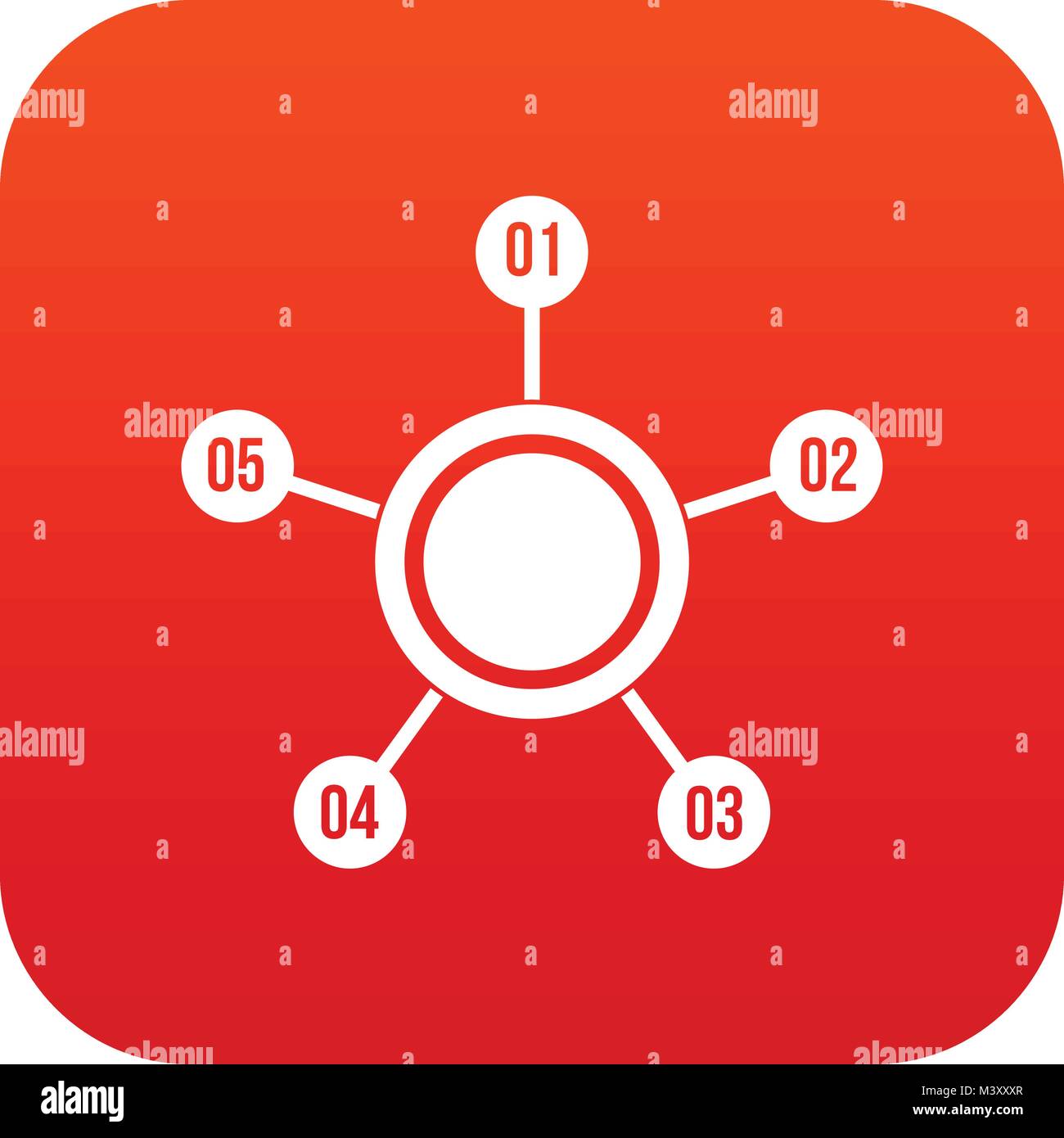 Circle chart with numbers icon digital red Stock Vector Image & Art - Alamy