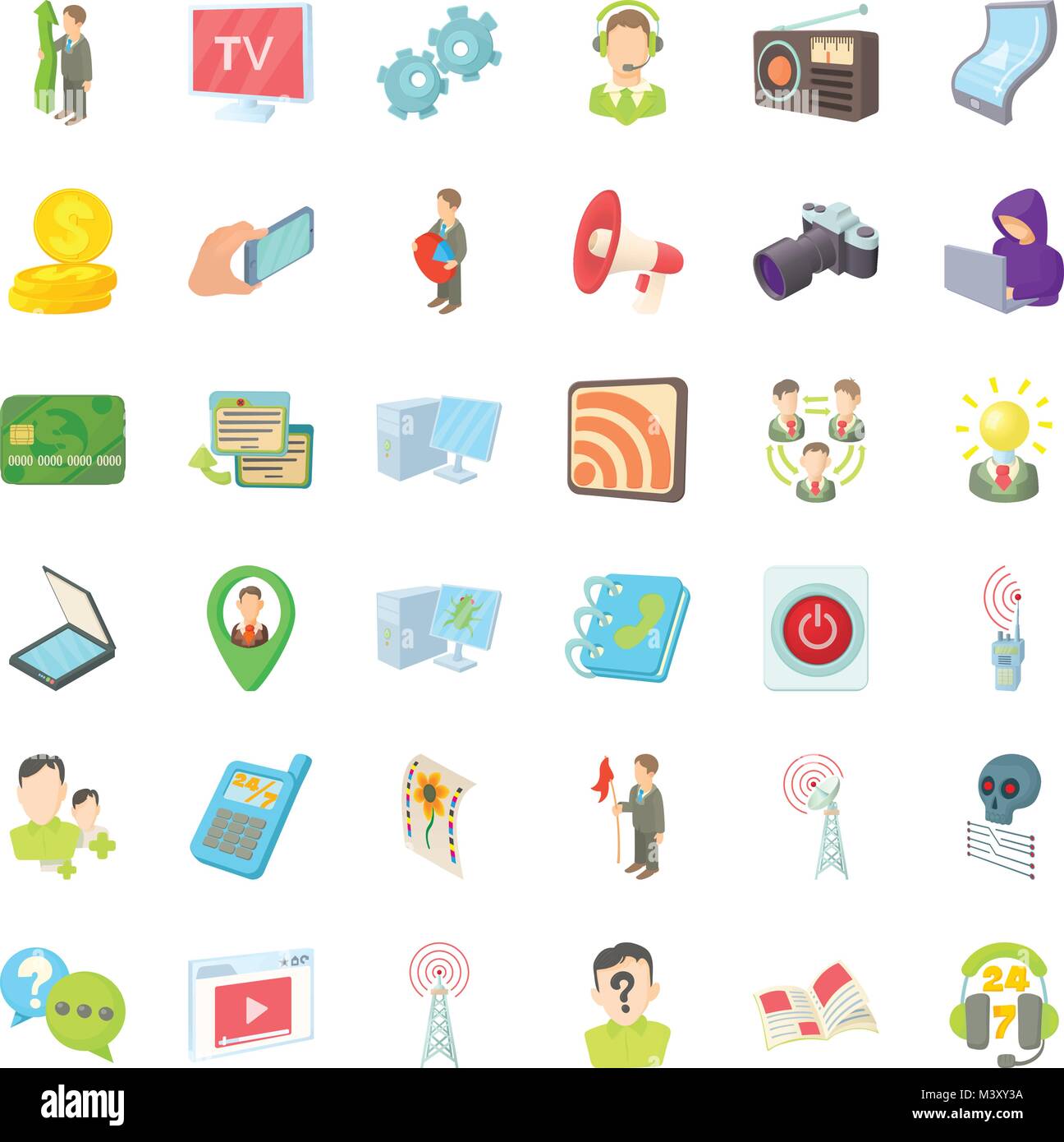 Media holder icons set, cartoon style Stock Vector Image & Art - Alamy