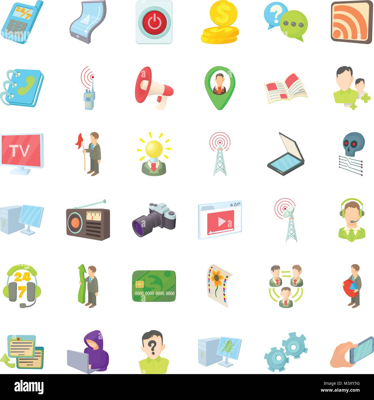 Video environment icons set, cartoon style Stock Vector Image & Art - Alamy