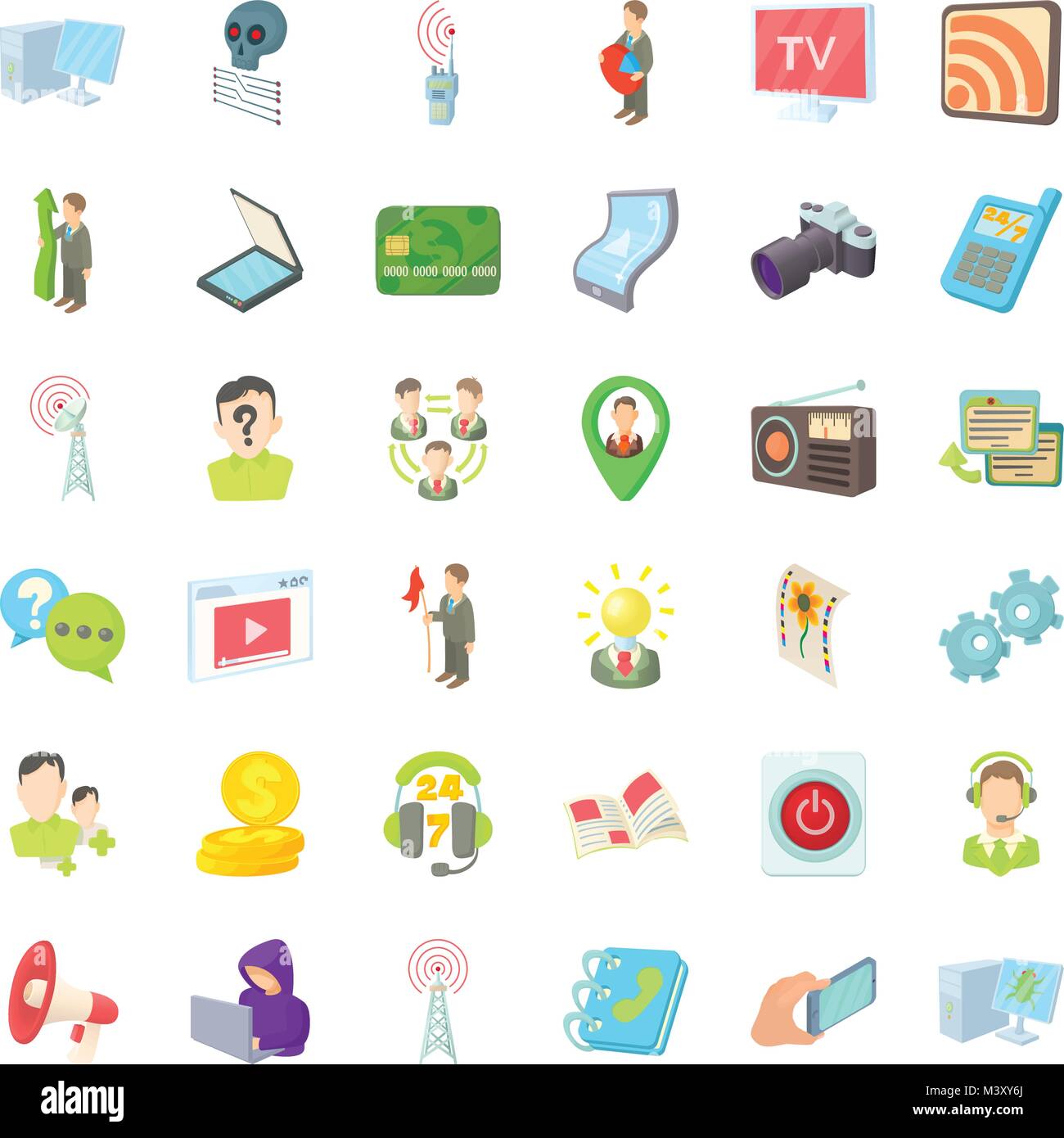 Video system icons set, cartoon style Stock Vector Image & Art - Alamy