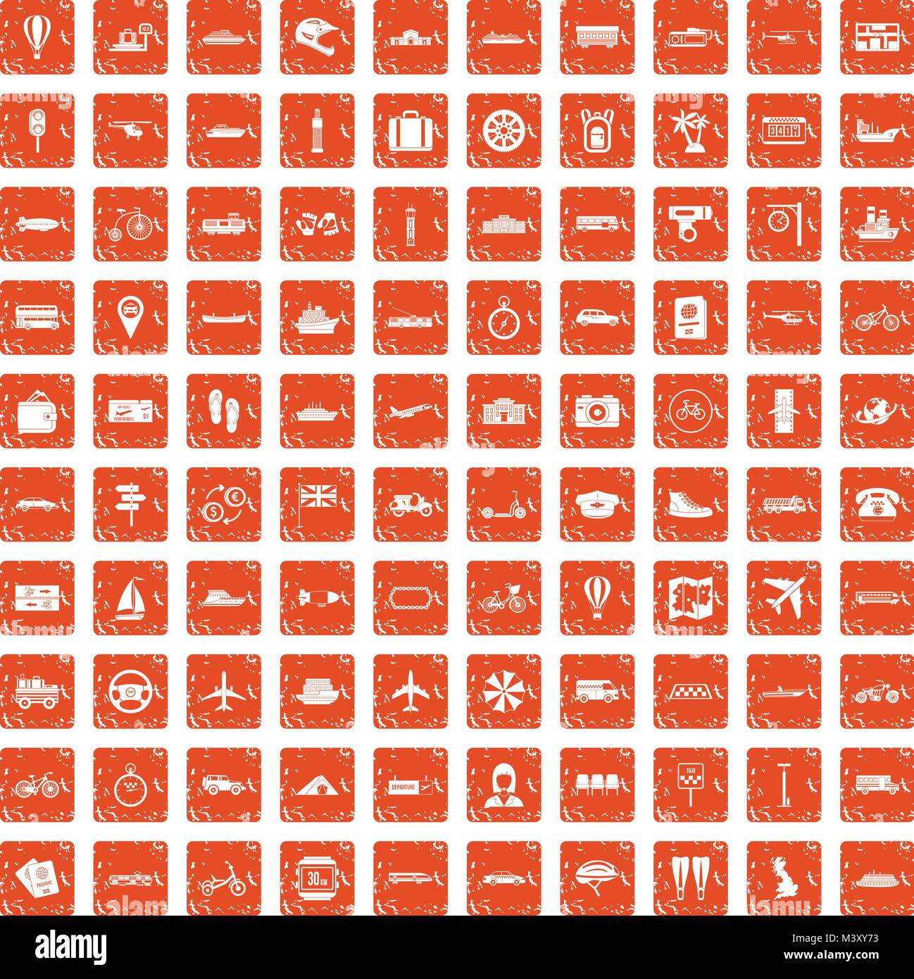 100 public transport icons set grunge orange Stock Vector Image & Art ...
