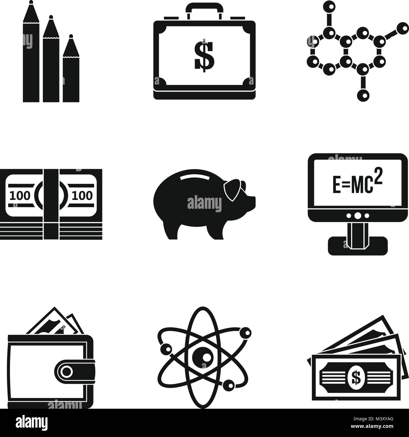 Financial remuneration icons set, simple style Stock Vector Image & Art ...