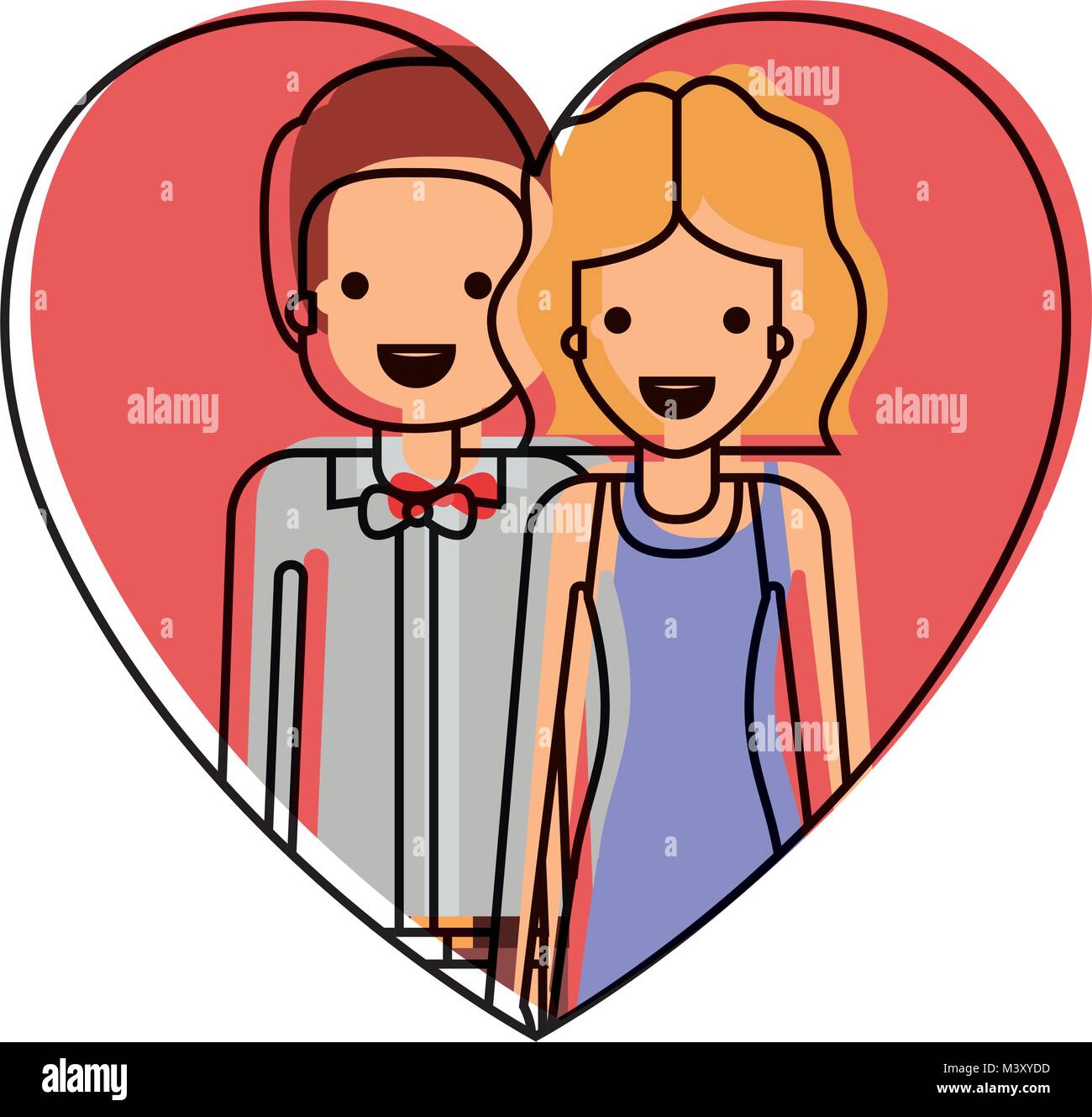 couple inside heart characters Stock Vector Image & Art - Alamy