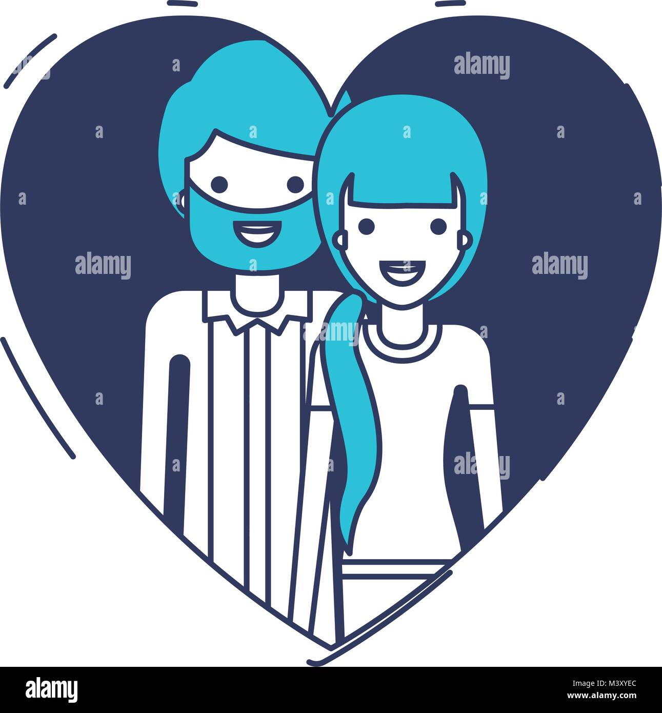 couple inside heart characters Stock Vector Image & Art - Alamy