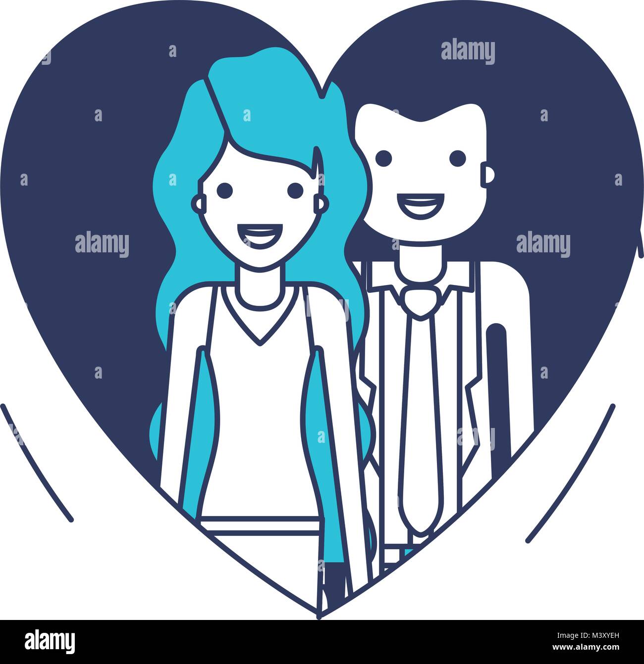 couple inside heart characters Stock Vector Image & Art - Alamy