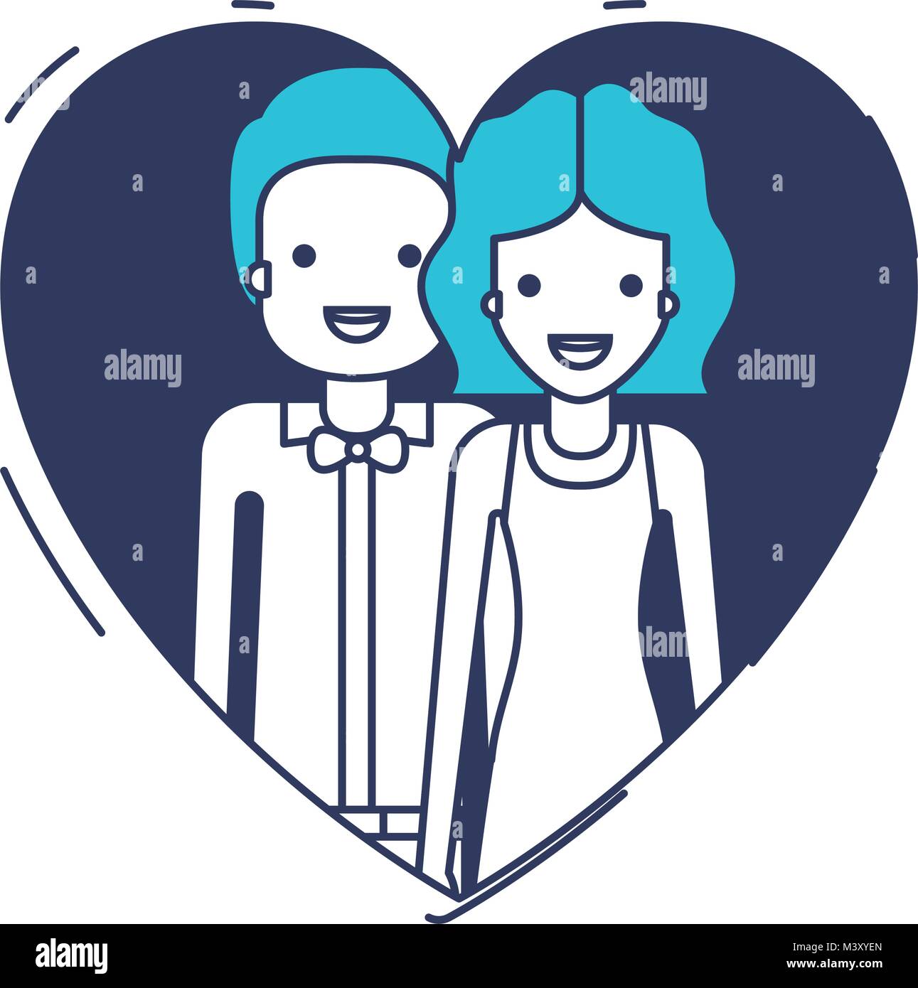 couple inside heart characters Stock Vector Image & Art - Alamy