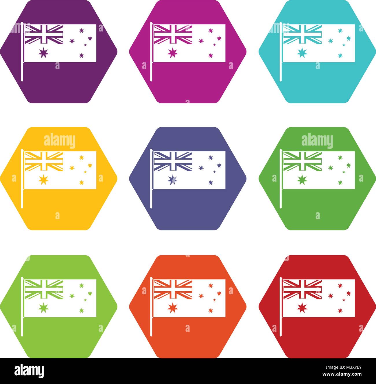 Australian flag icon set color hexahedron Stock Vector Image & Art - Alamy