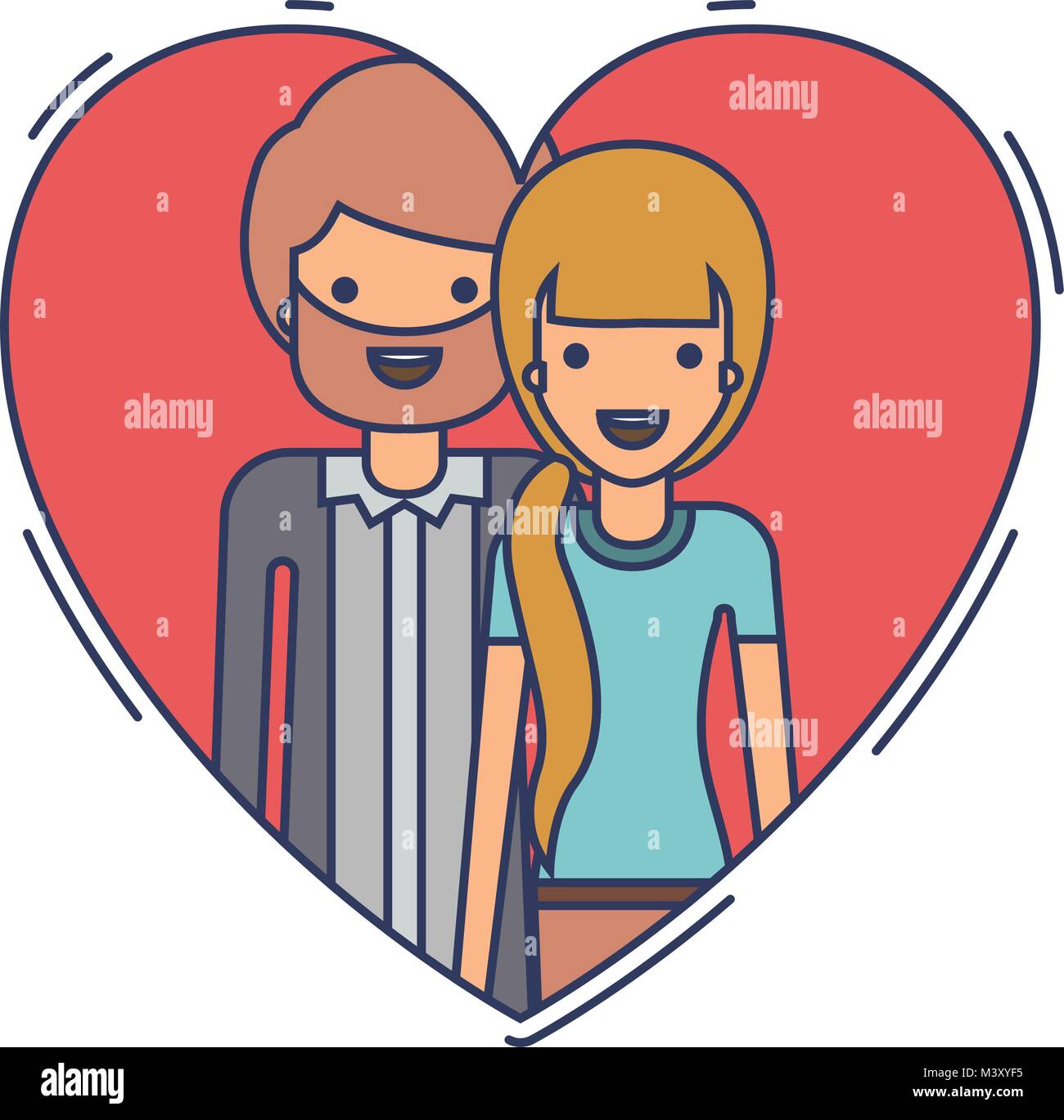 couple inside heart characters Stock Vector Image & Art - Alamy