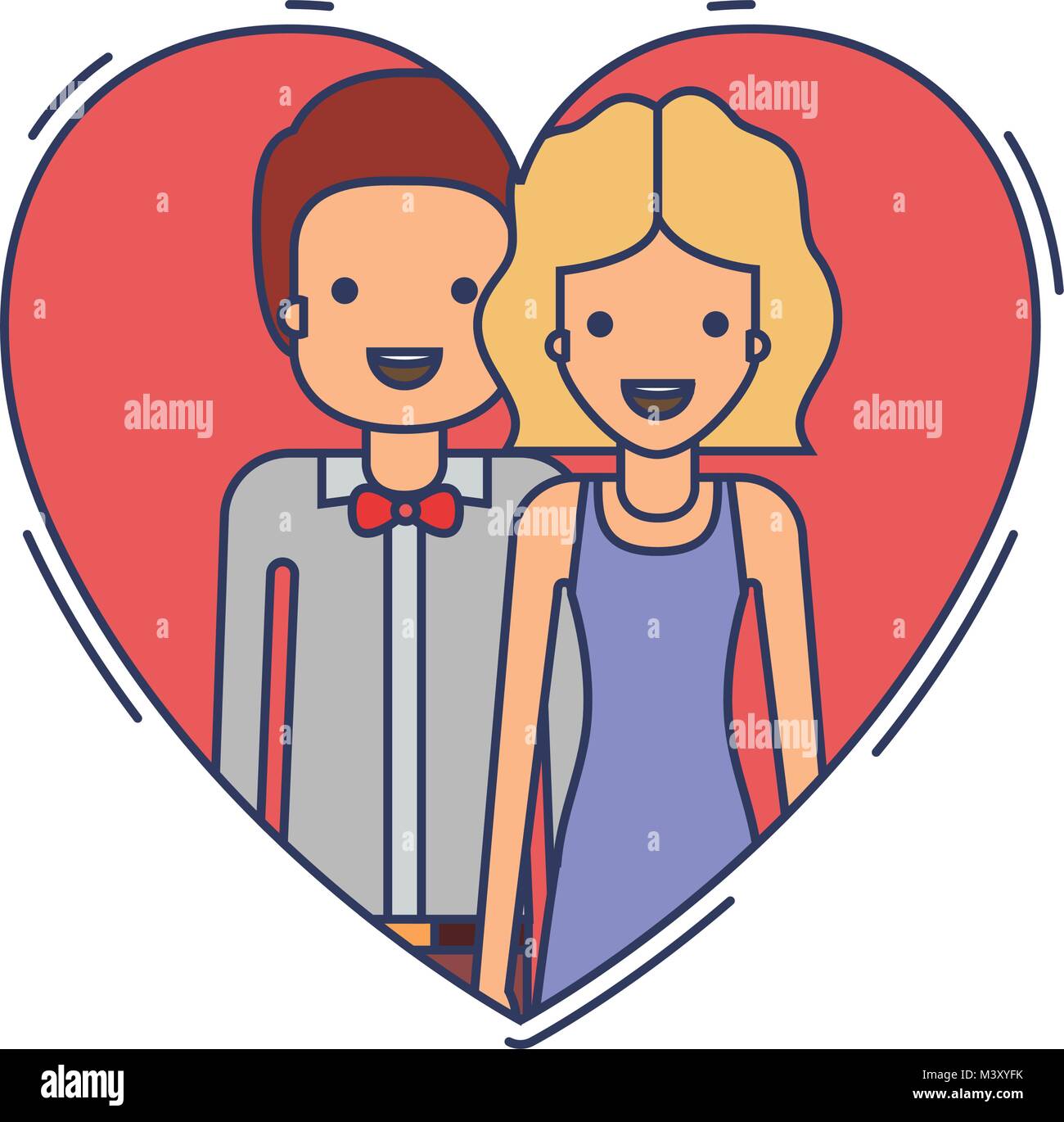 couple inside heart characters Stock Vector Image & Art - Alamy