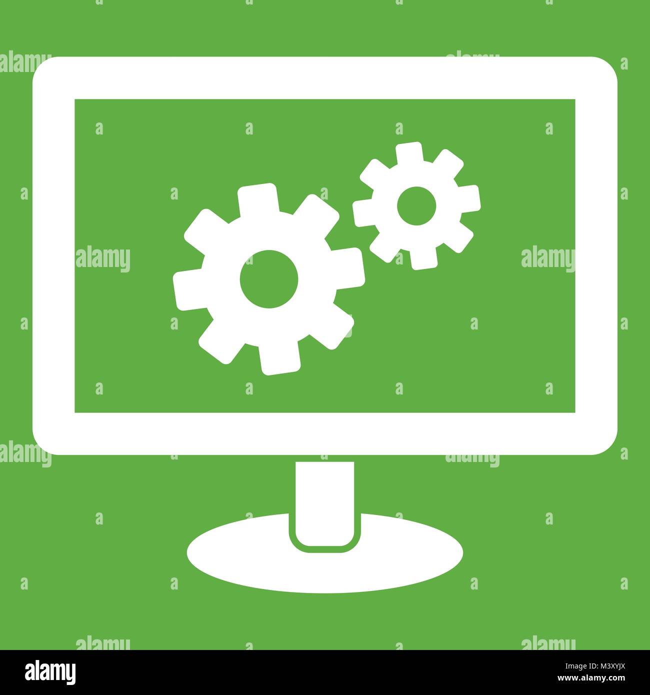 Monitor settings icon green Stock Vector Image & Art - Alamy