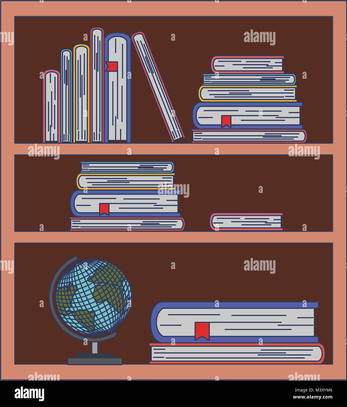 bookcase with world planet icon Stock Vector Image & Art - Alamy