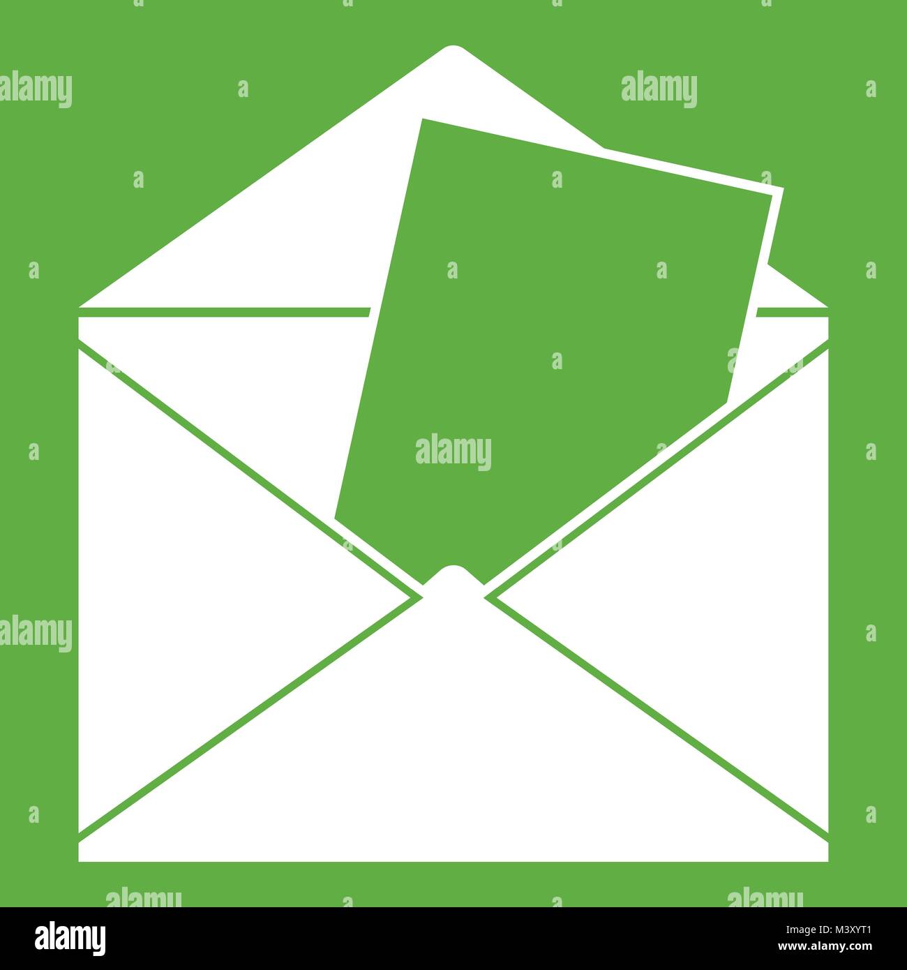 Envelope icon green Stock Vector Image & Art - Alamy