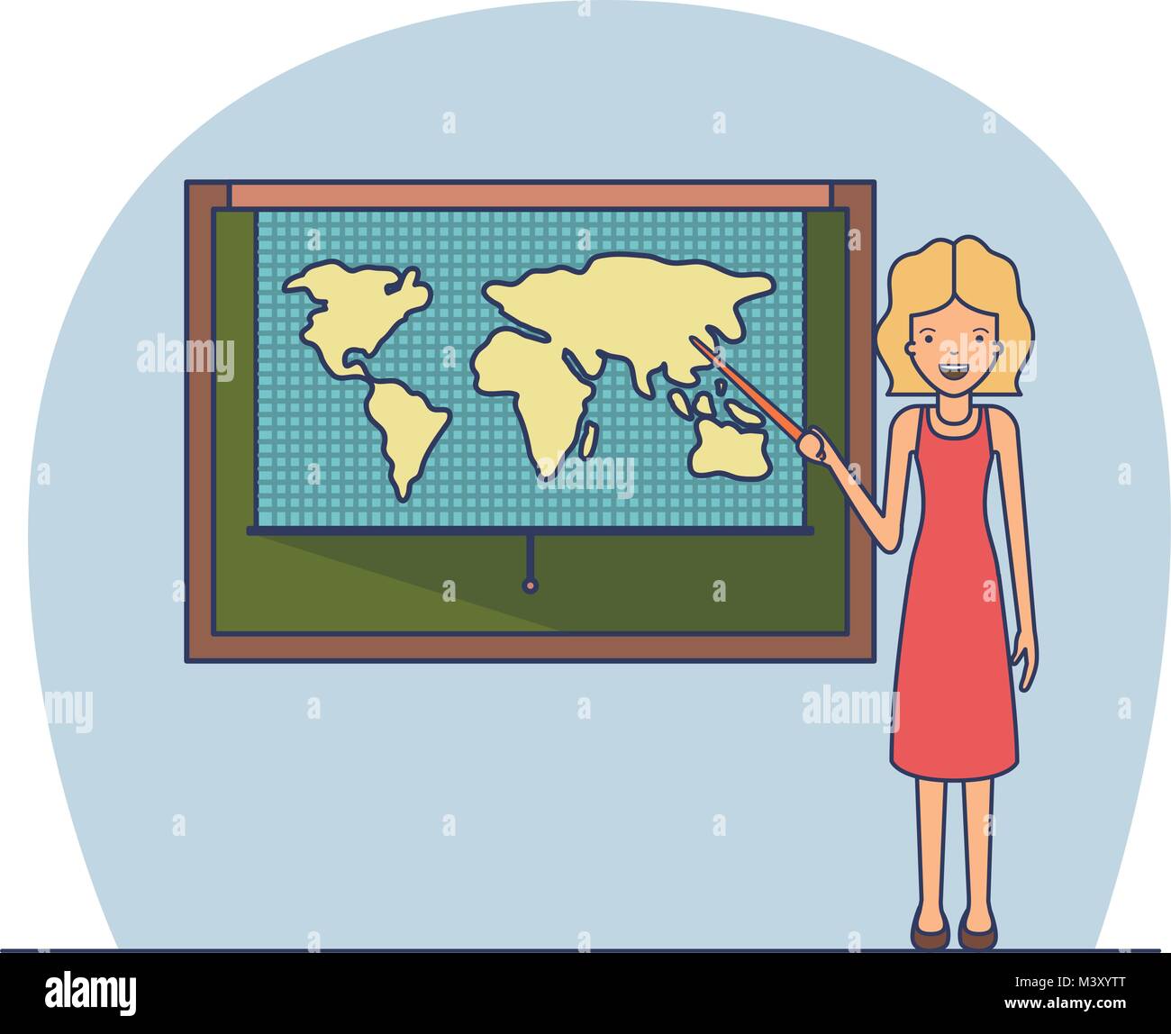 female teacher in geography class Stock Vector Image & Art - Alamy