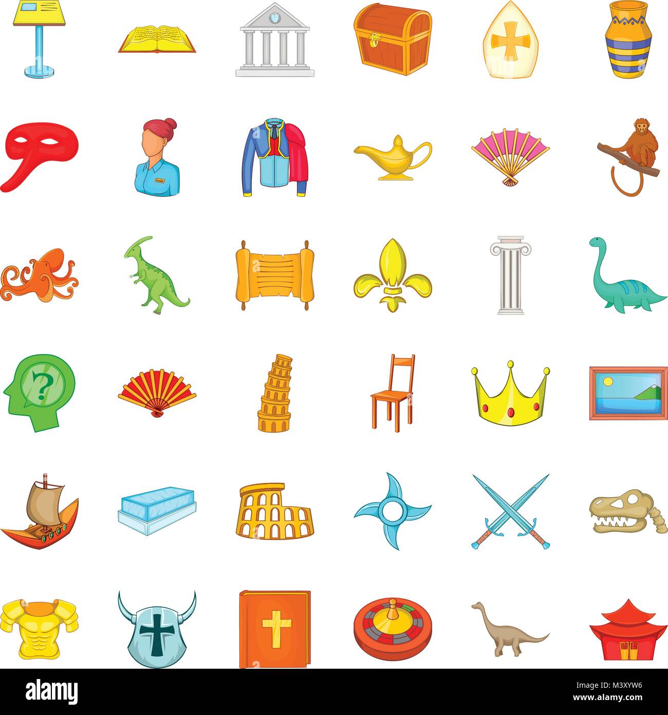 Antiquity study icons set, cartoon style Stock Vector Image & Art - Alamy