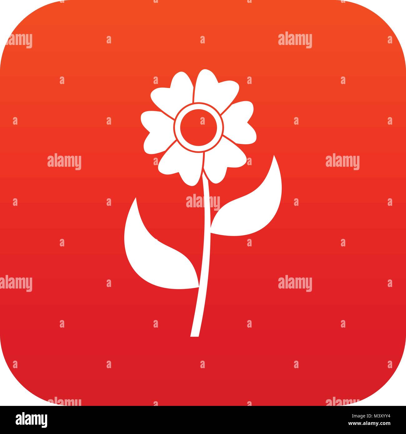 Flower icon digital red Stock Vector Image & Art - Alamy