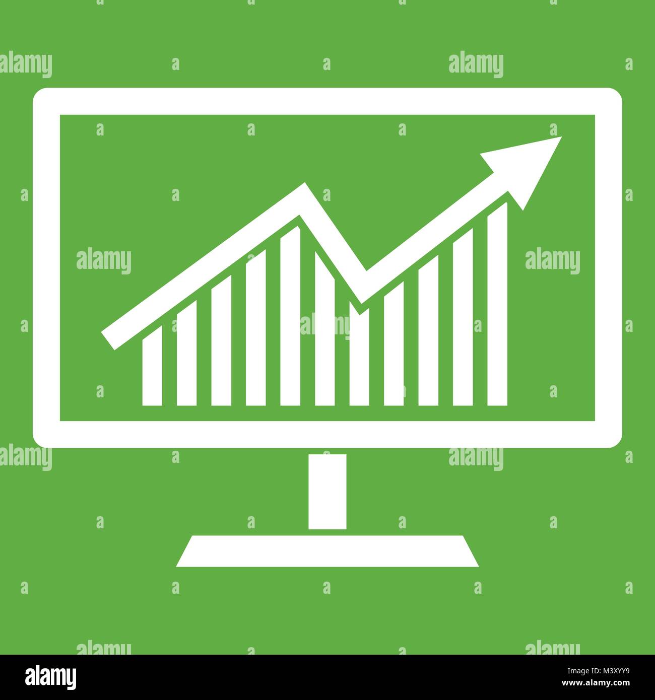 Statistics on monitor icon green Stock Vector Image & Art - Alamy