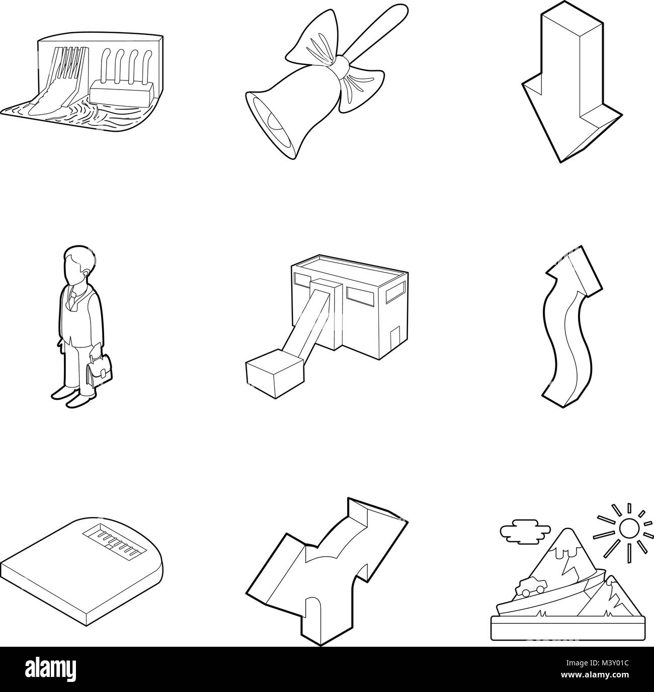 Sports science icons set, outline style Stock Vector Image & Art - Alamy