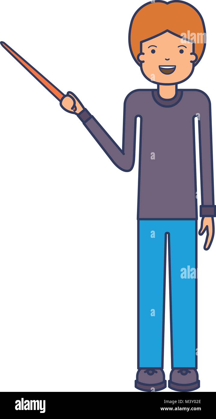 male teacher with pointing stick Stock Vector Image & Art - Alamy