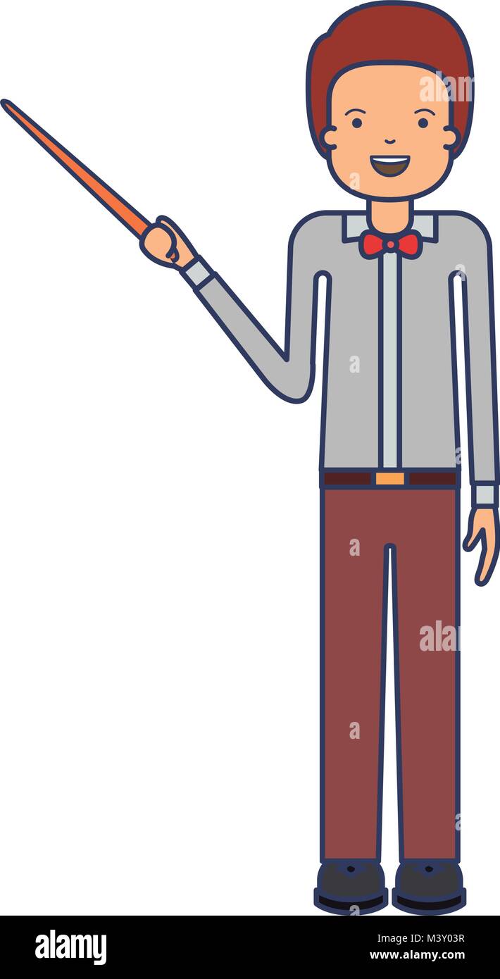 male teacher with pointing stick Stock Vector Image & Art - Alamy