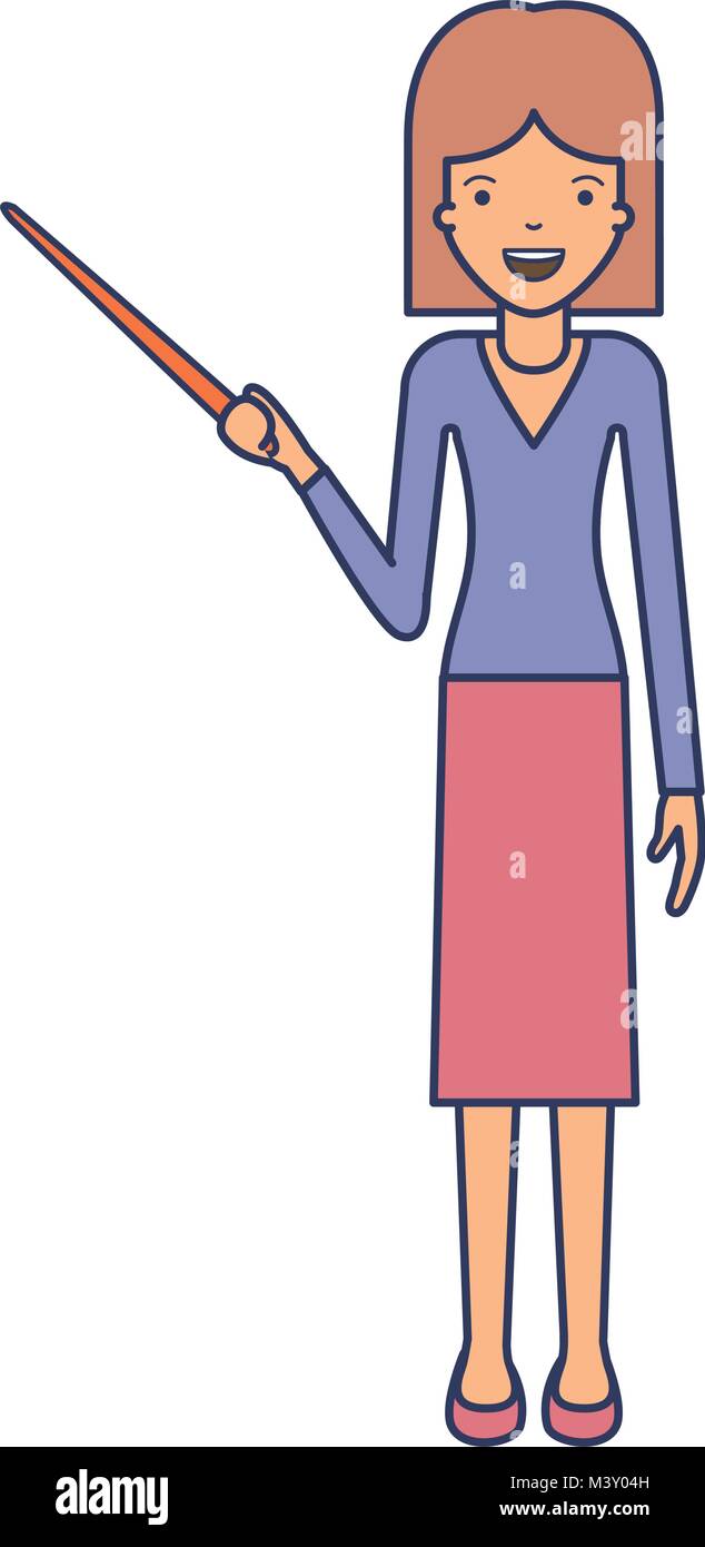 female teacher with pointing stick Stock Vector Image & Art - Alamy