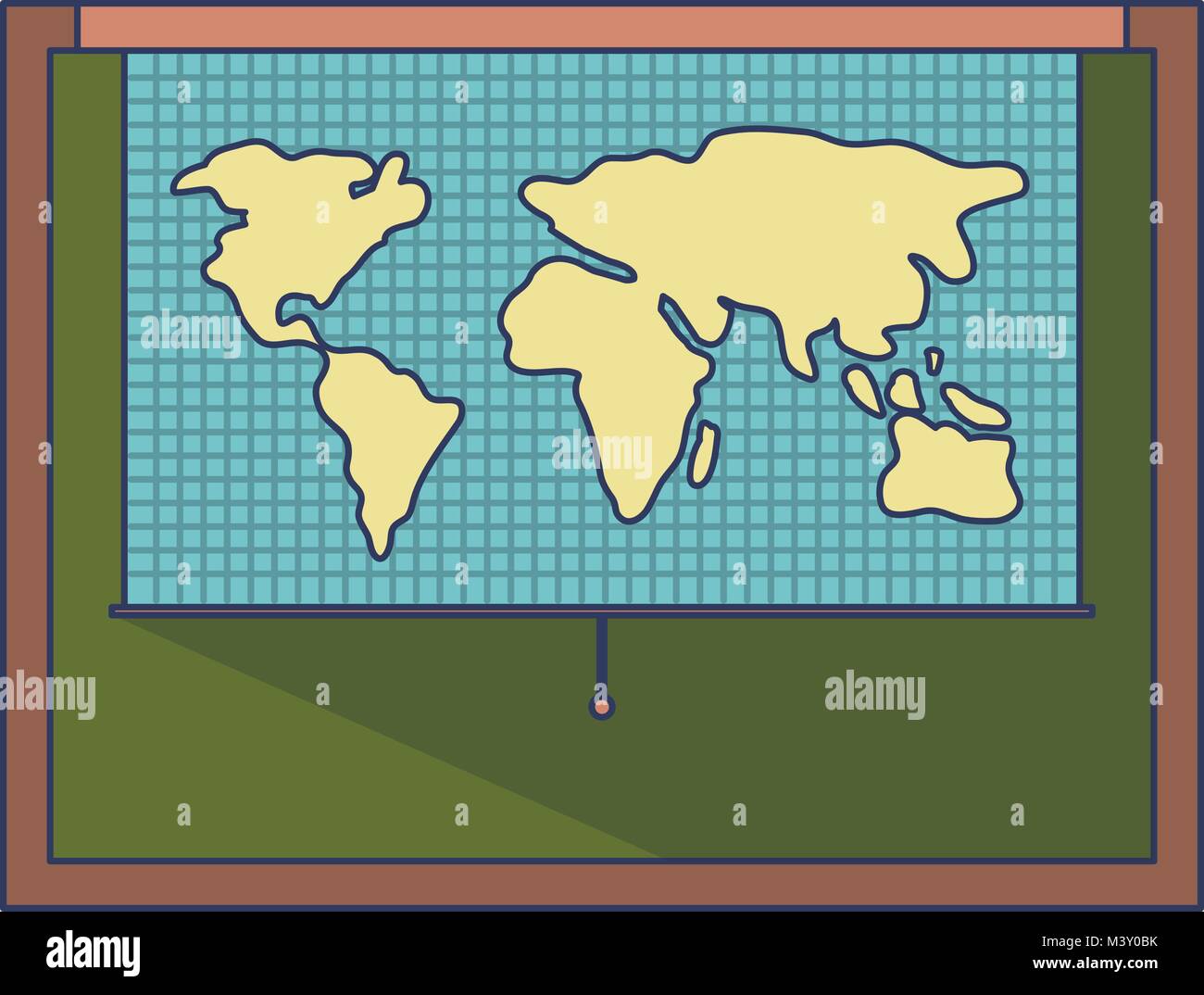 world map roller in chalkboard Stock Vector Image & Art - Alamy