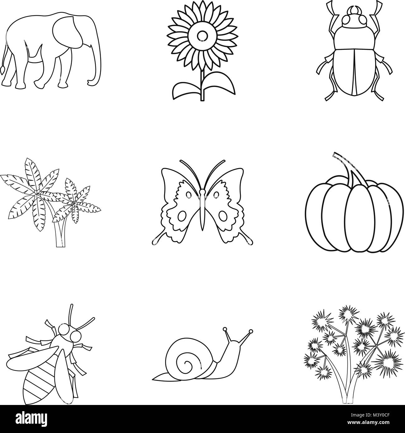 Animal life icons set, outline style Stock Vector Image & Art - Alamy