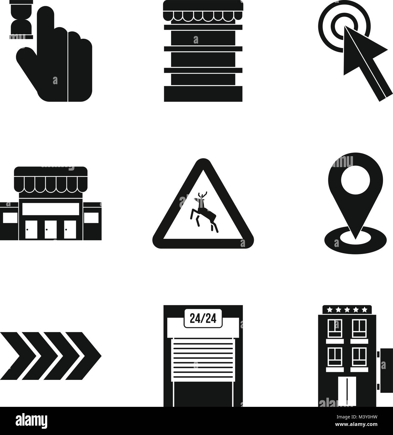 Indication icons set, simple style Stock Vector Image & Art - Alamy