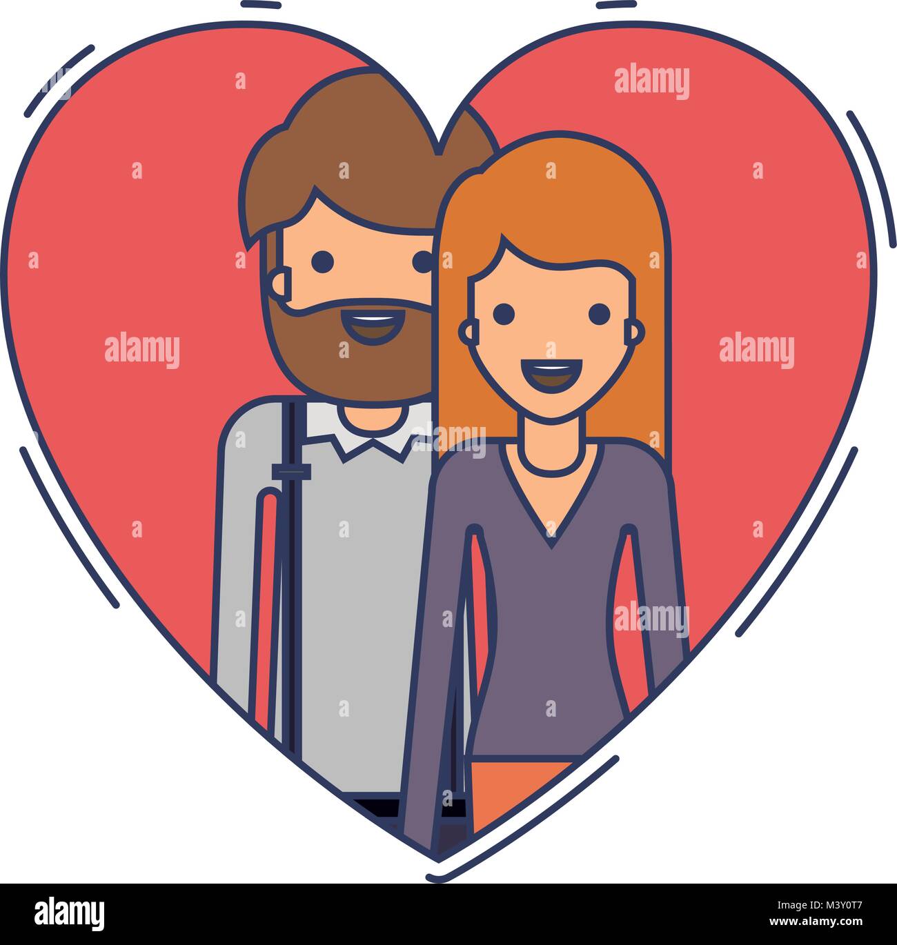 couple inside heart characters Stock Vector Image & Art - Alamy