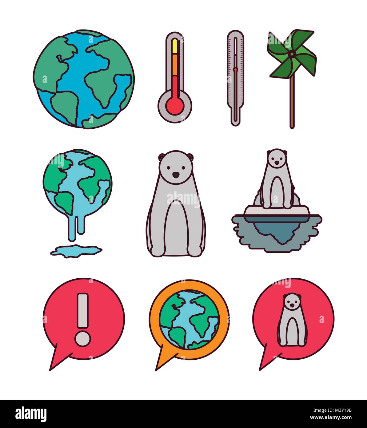 climate change set icons Stock Vector Image & Art - Alamy