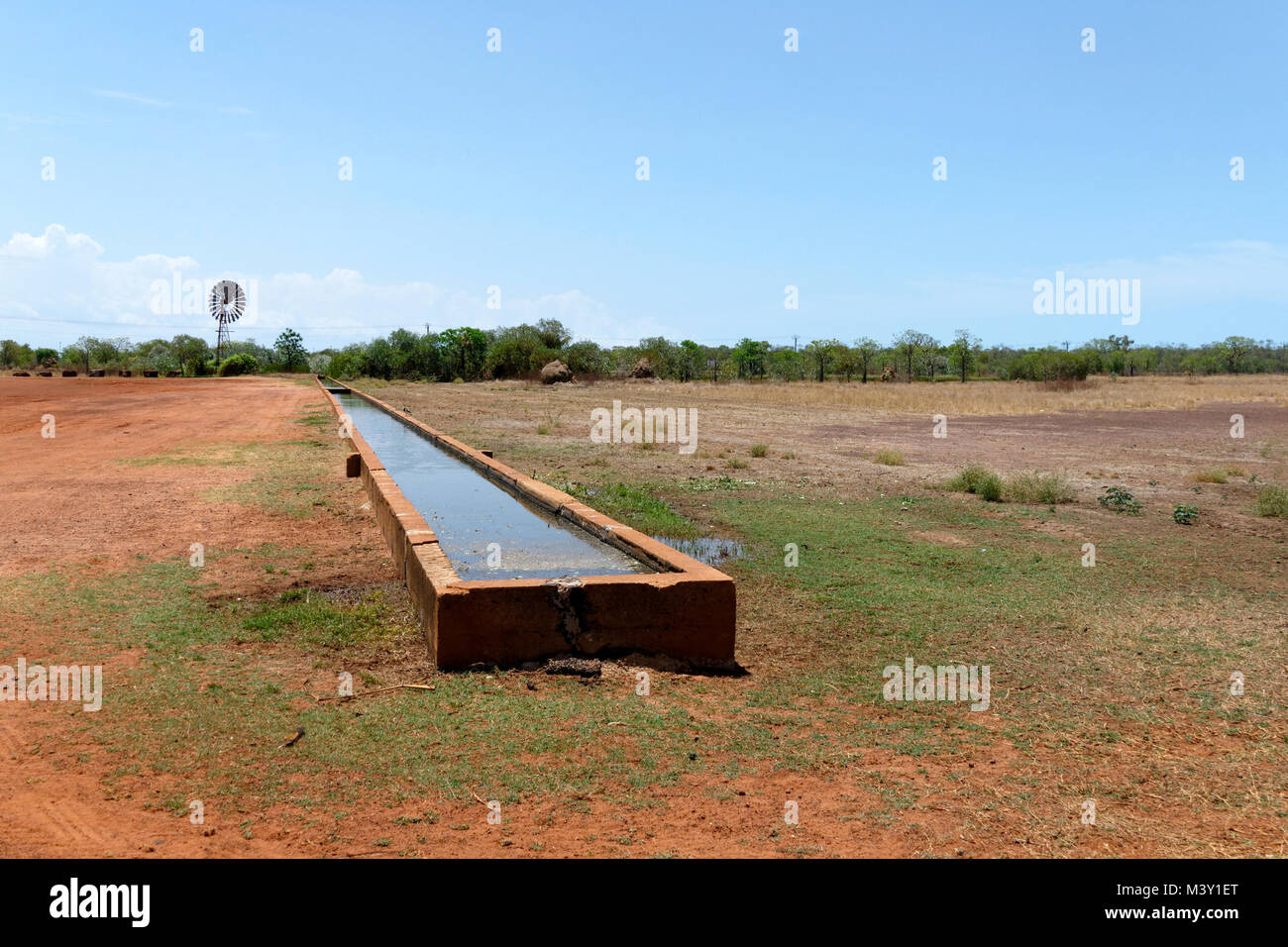 Large water trough with windmill, Derby, West Kimberley, Western ...