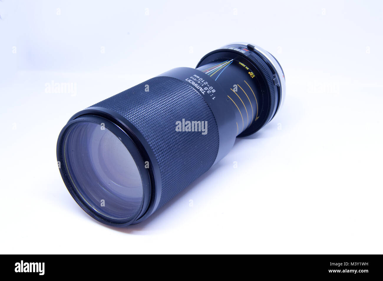 Tamron 80-210mm photography lens pictured against a white background ...