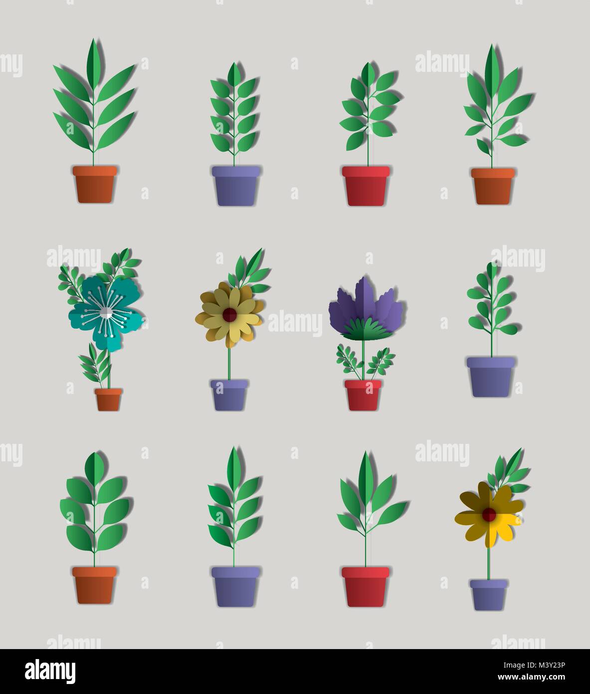 house plants set icons Stock Vector Image & Art - Alamy