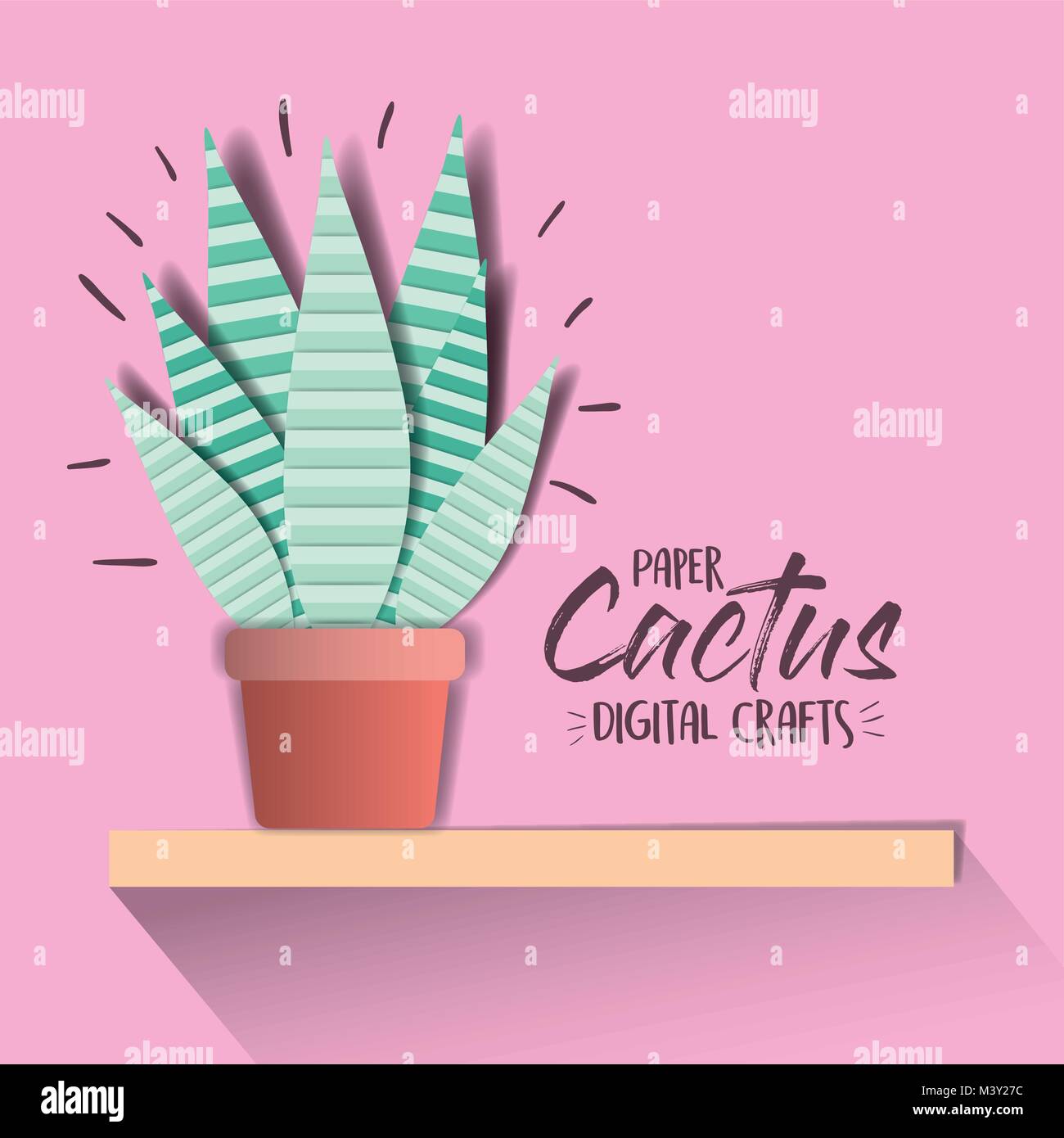 paper cactus digital craft Stock Vector Image & Art - Alamy