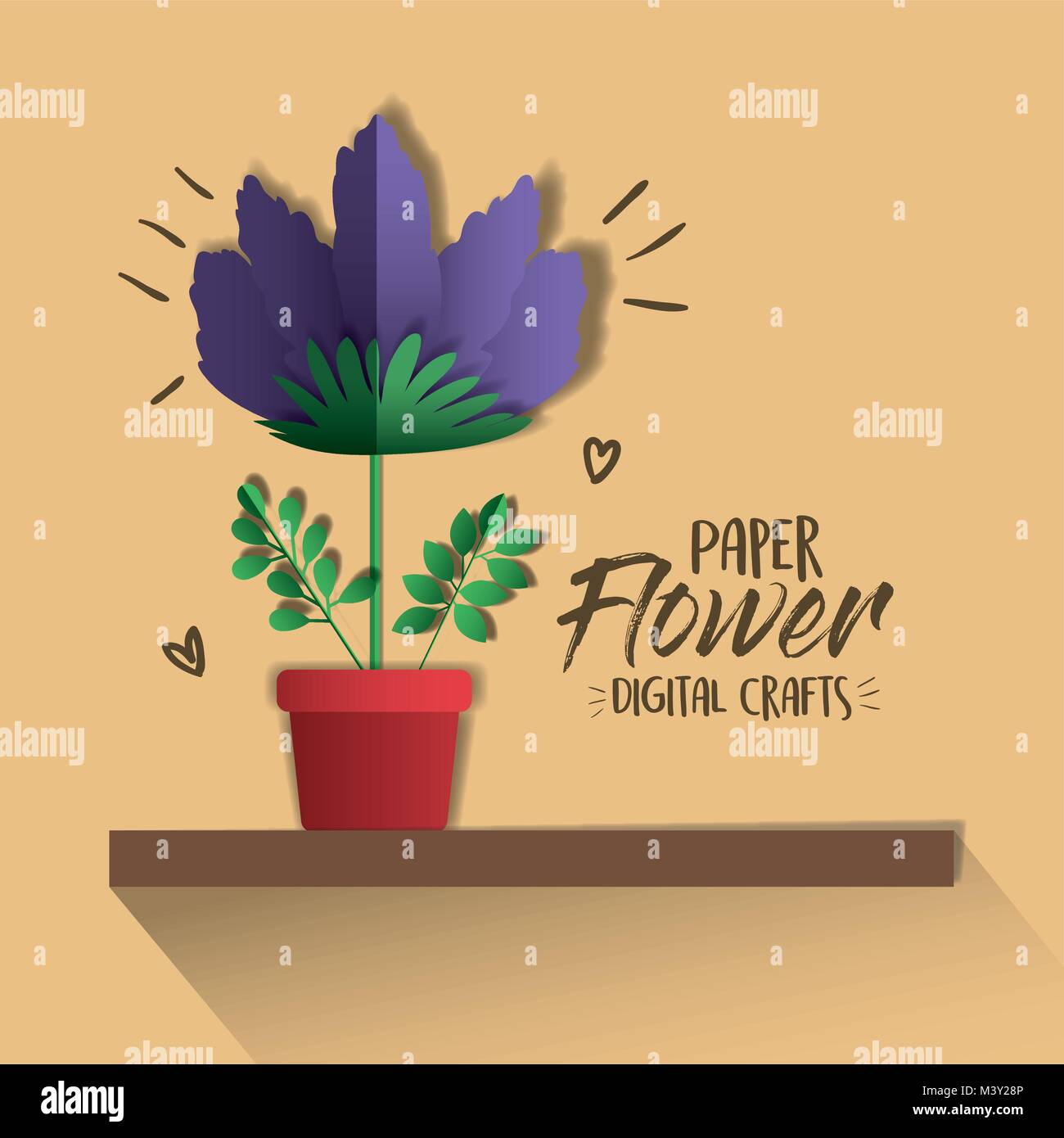 paper flower digital craft Stock Vector Image & Art - Alamy