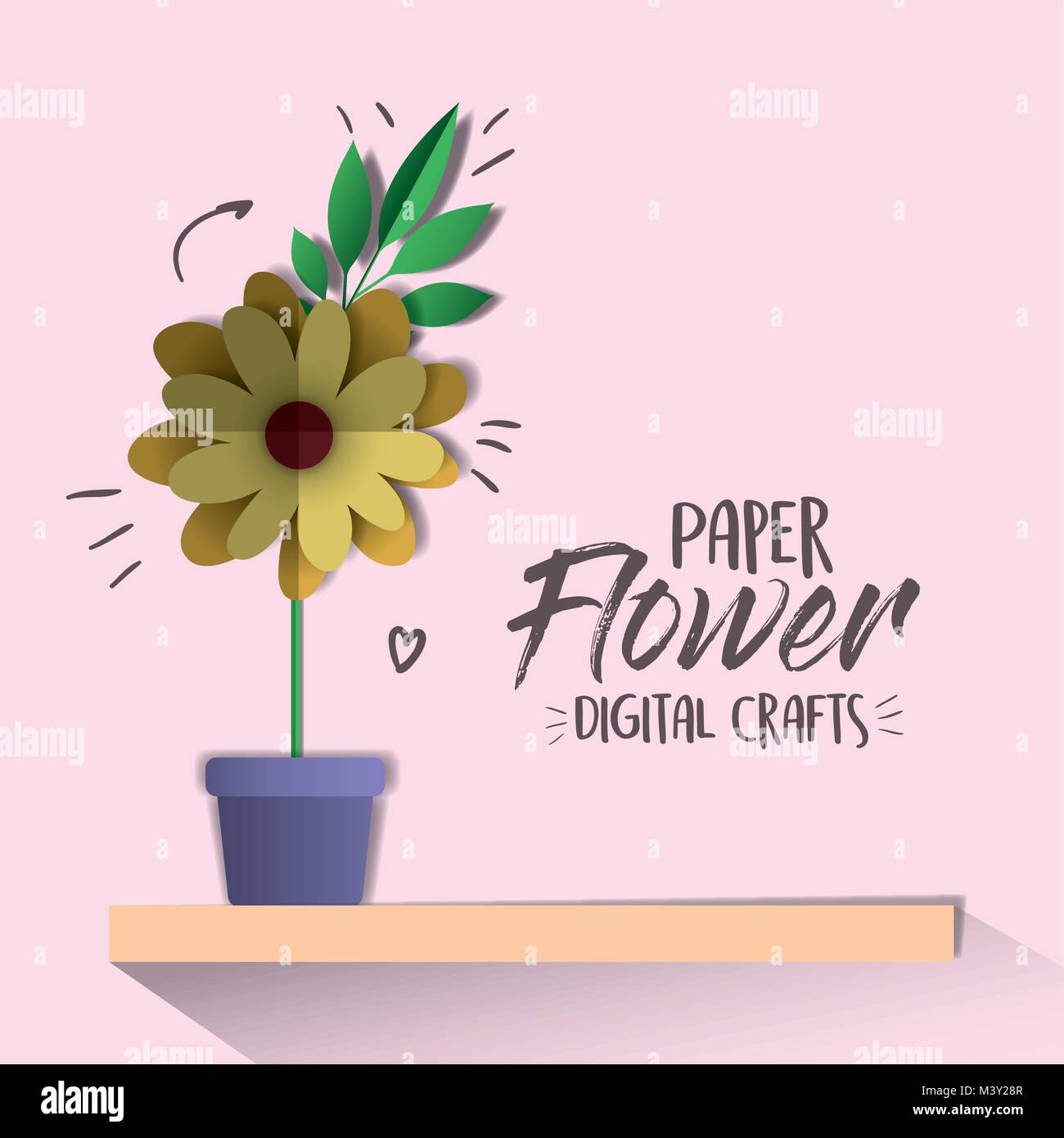 paper flower digital craft Stock Vector Image & Art - Alamy