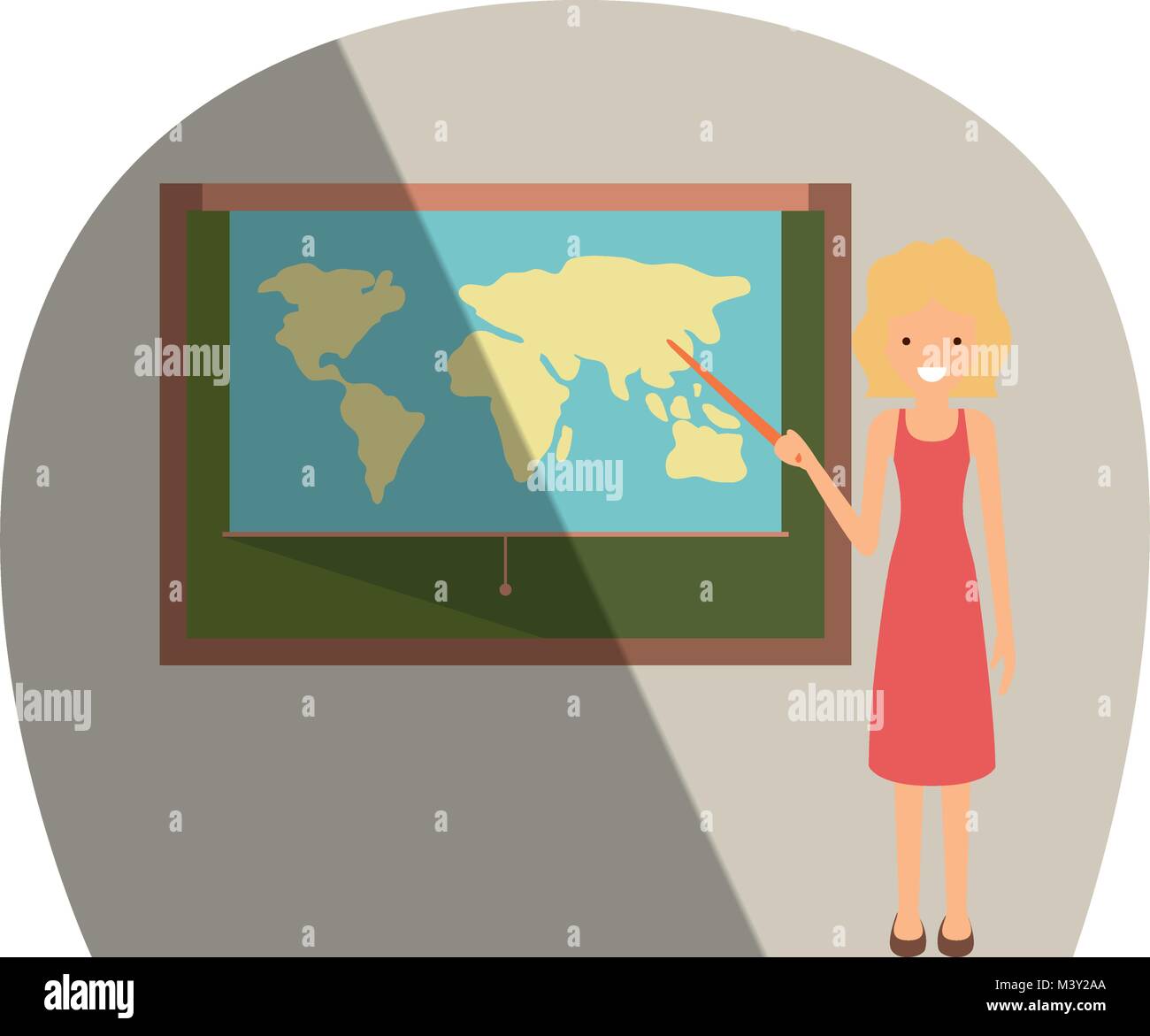 female teacher in geography class Stock Vector Image & Art - Alamy
