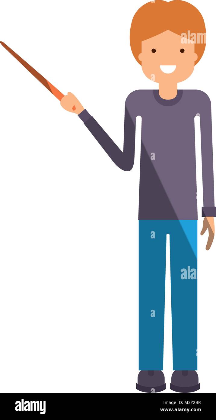 male teacher with pointing stick Stock Vector Image & Art - Alamy