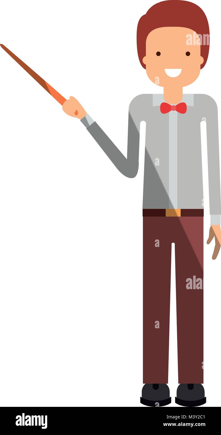 male teacher with pointing stick Stock Vector Image & Art - Alamy