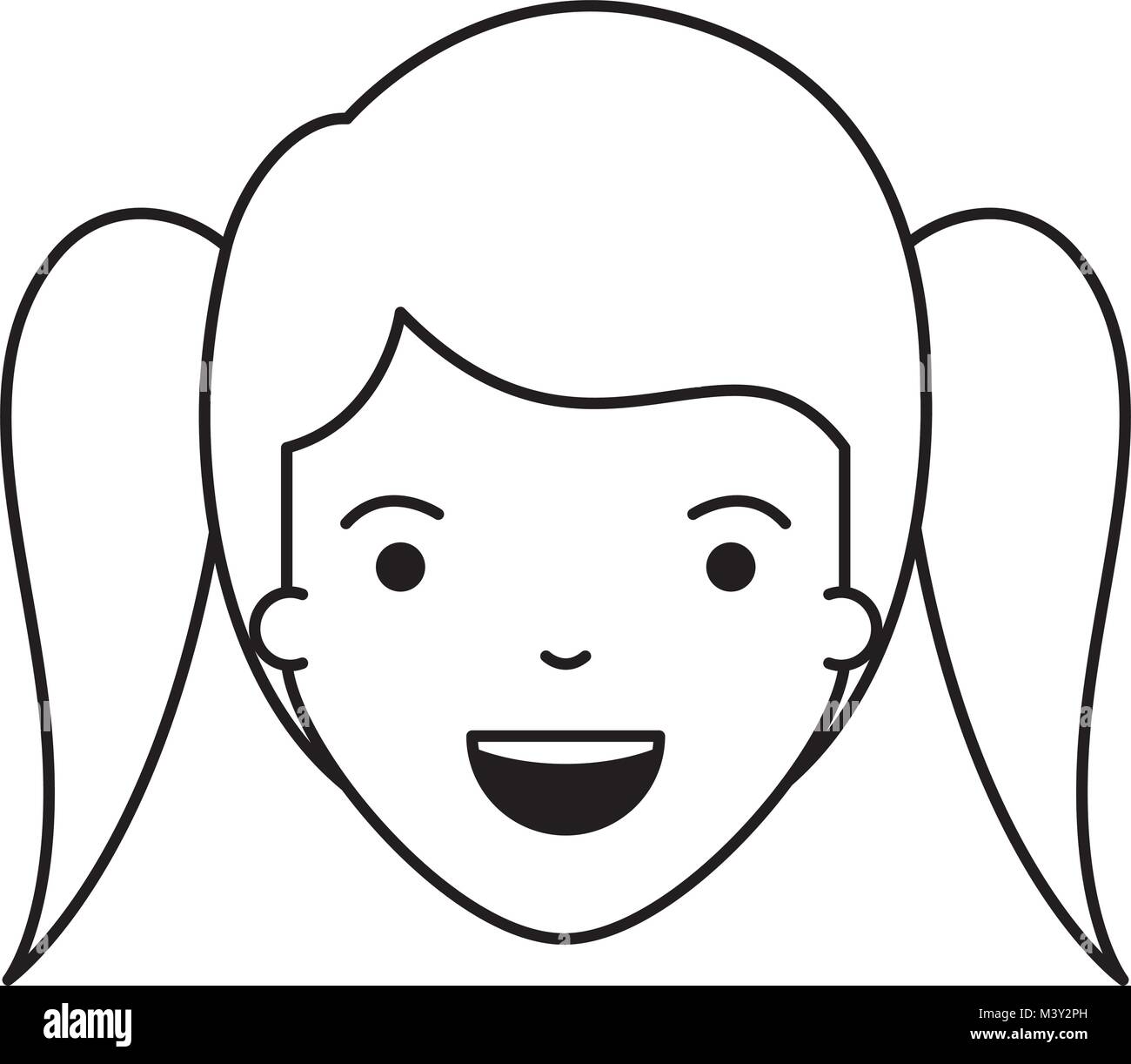 little girl head character Stock Vector Image & Art - Alamy