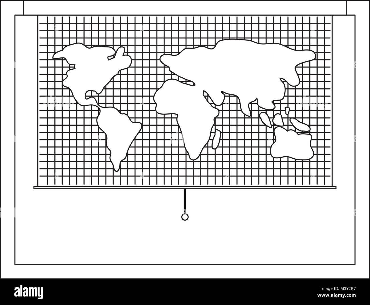world map roller in chalkboard Stock Vector Image & Art - Alamy