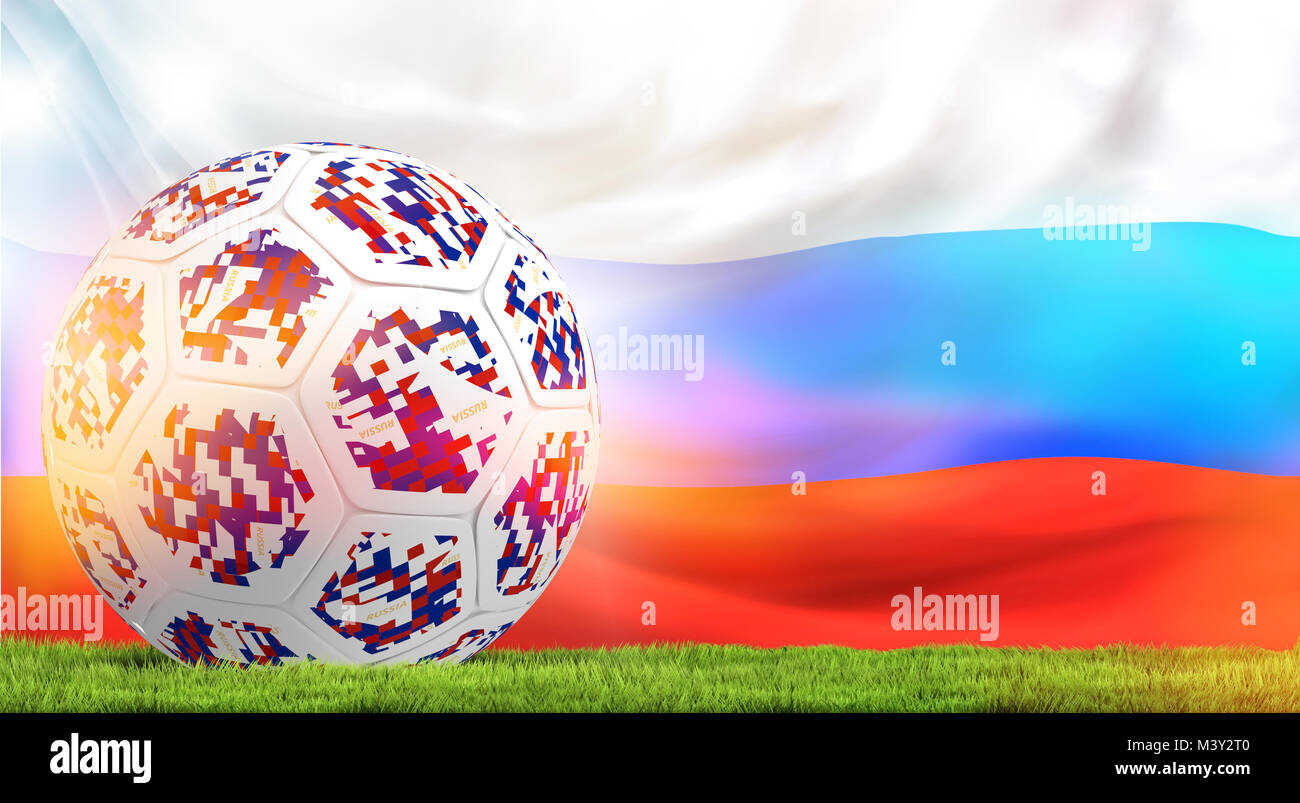 Russia russian color dsign soccer football ball design 3d rendering ...