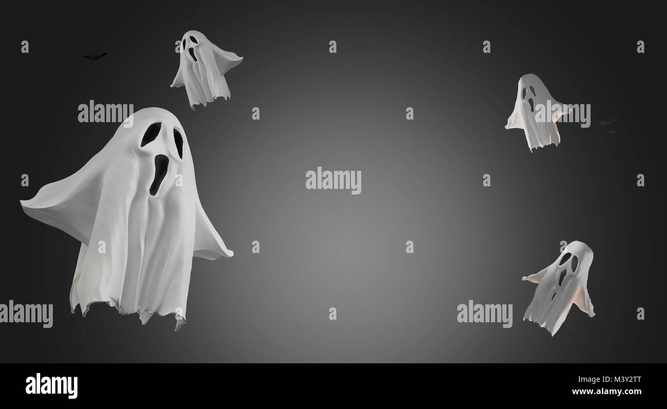 ghosts 3d rendering Stock Photo - Alamy