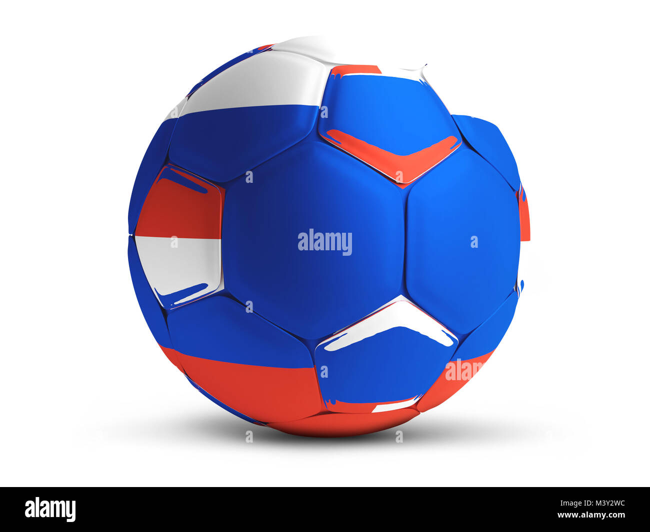 Russia design soccer football ball white blue red 3d rendering Stock ...