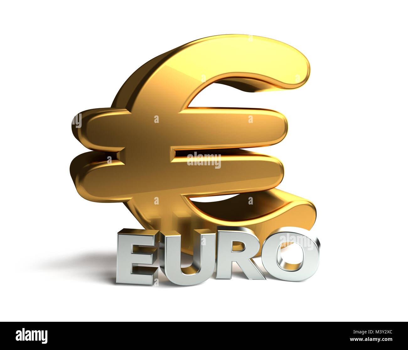 golden silver Euro symbol 3d rendering Stock Photo - Alamy