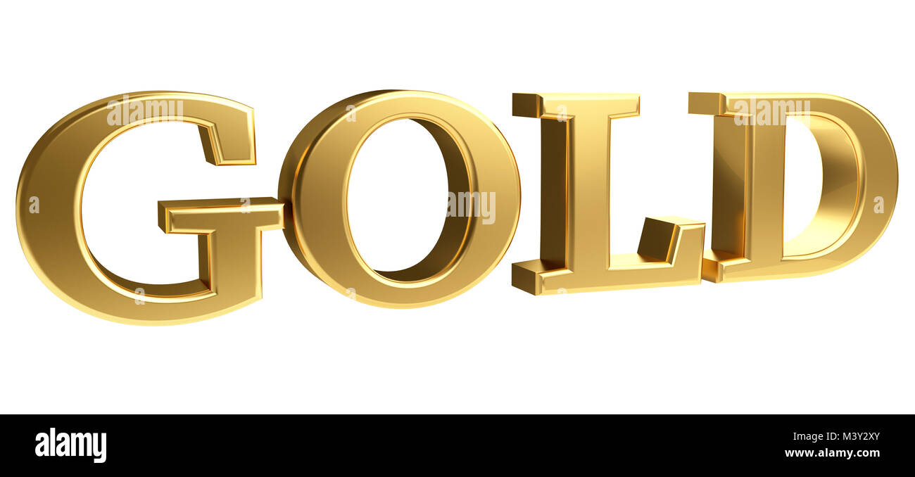 gold bold letters 3d rendering isolated Stock Photo - Alamy