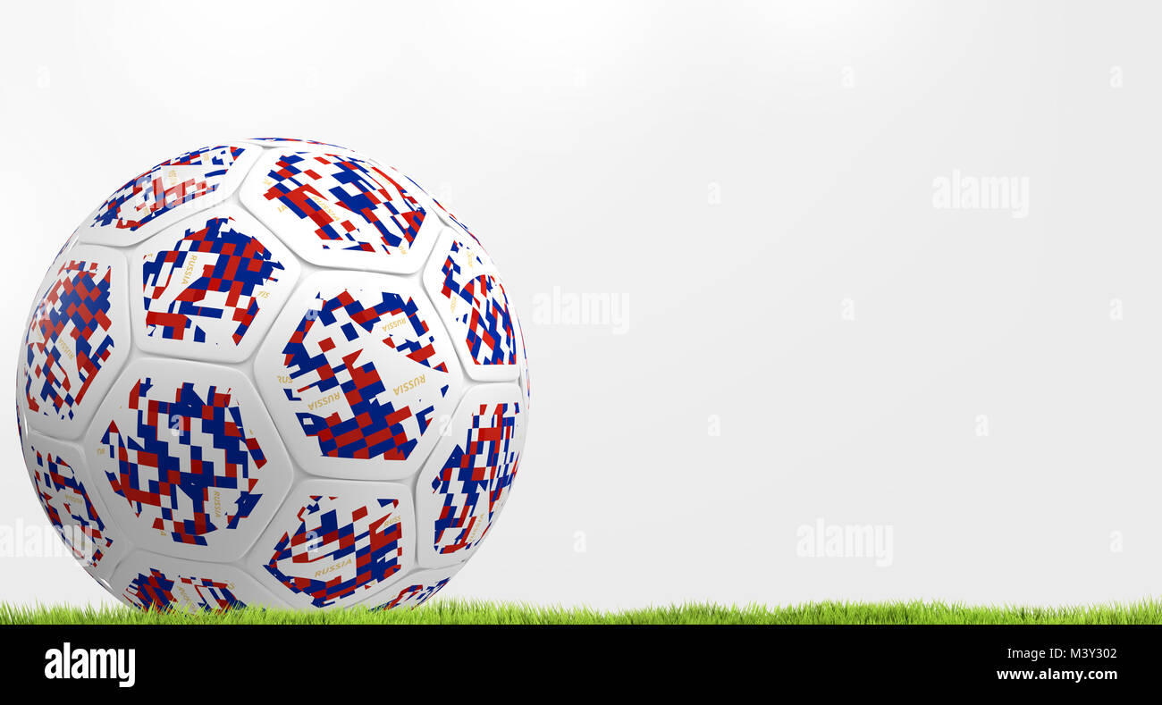 Russia russian color dsign soccer football ball design 3d rendering ...